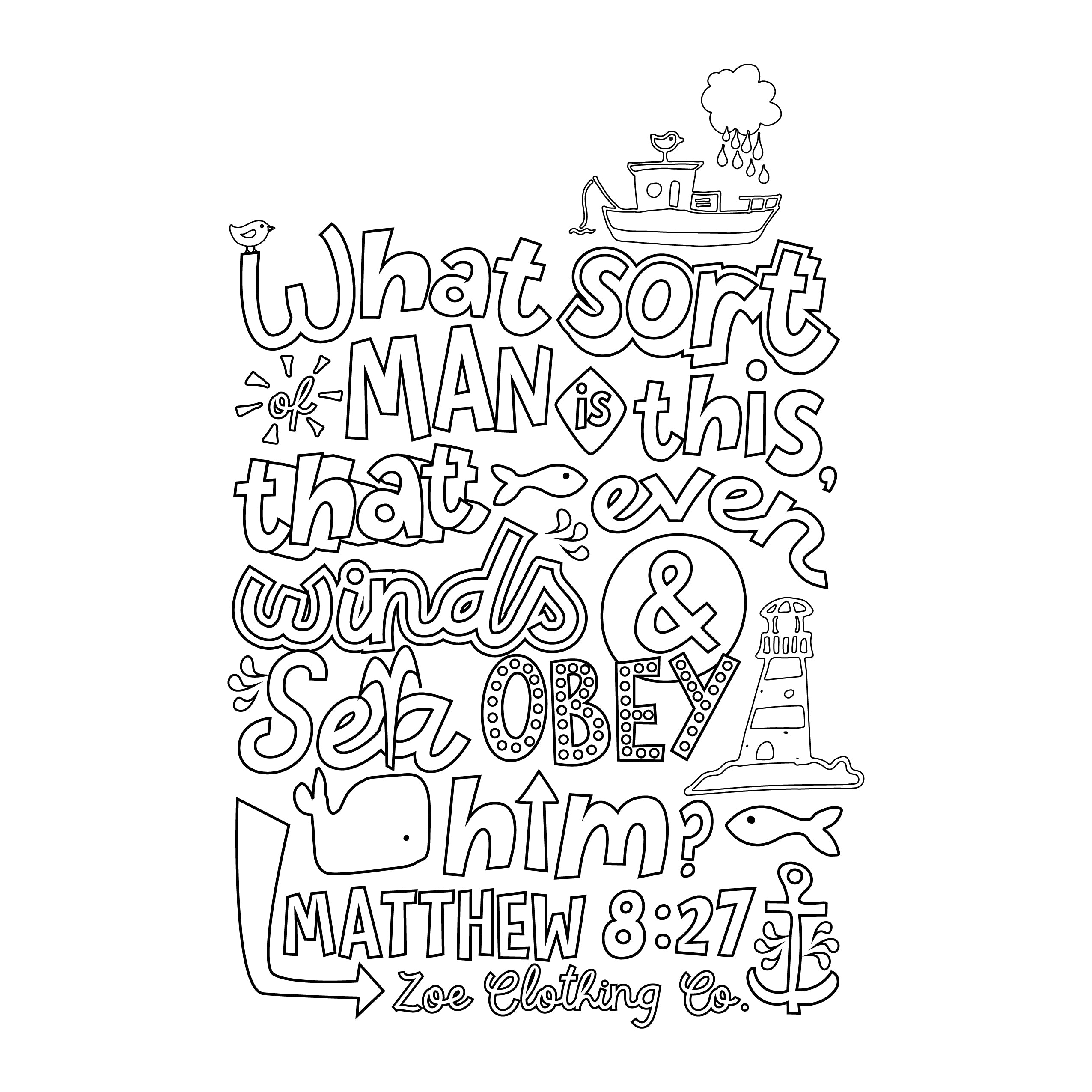 matthew 8 coloring page