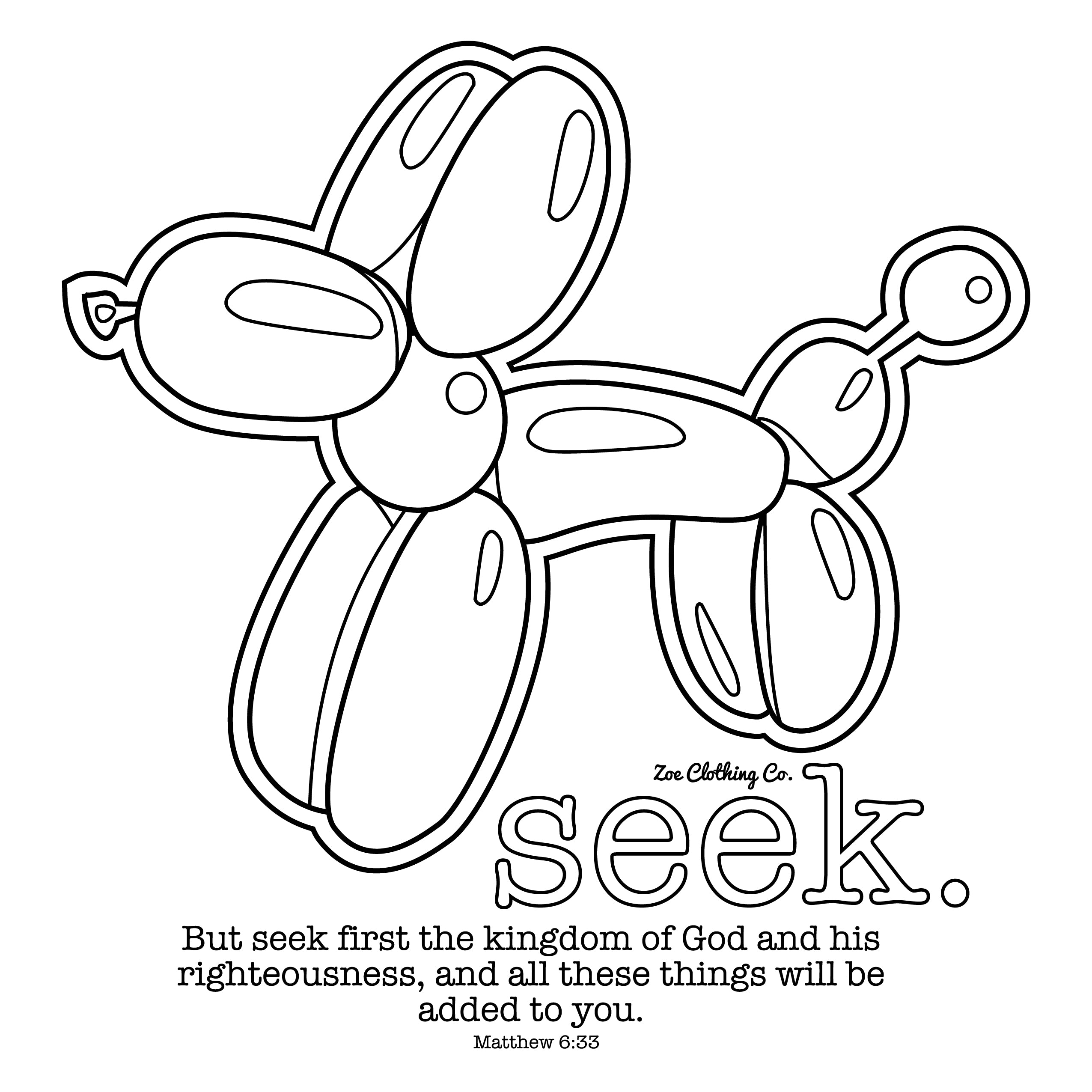 coloring page for matthew 6 33