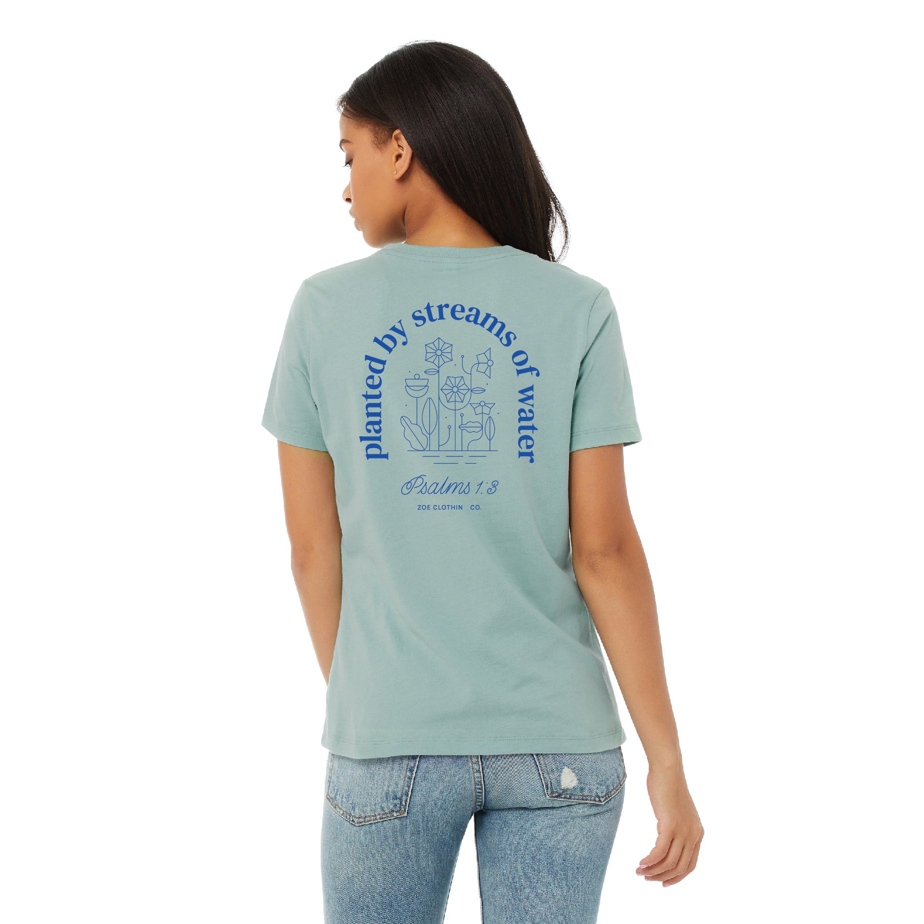 Planted By Streams of Water Pale Blue – Zoe Clothing Company